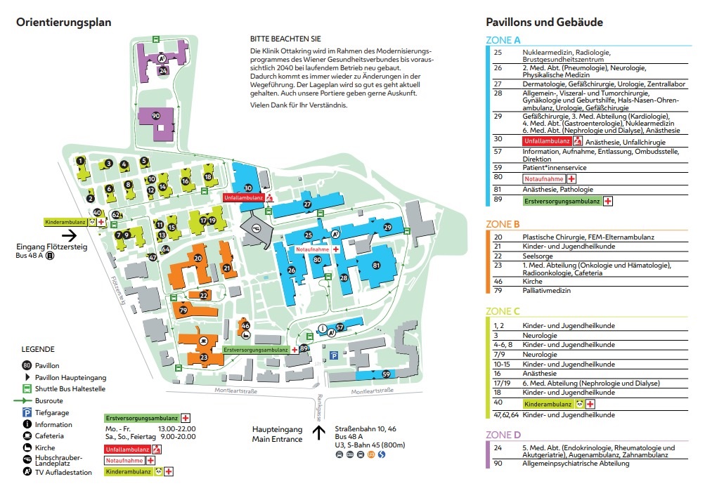 Lageplan - Wiener Gesundheitsverbund - Klinik Ottakring Lageplan - Wiener Gesundheitsverbund - Klinik Ottakring